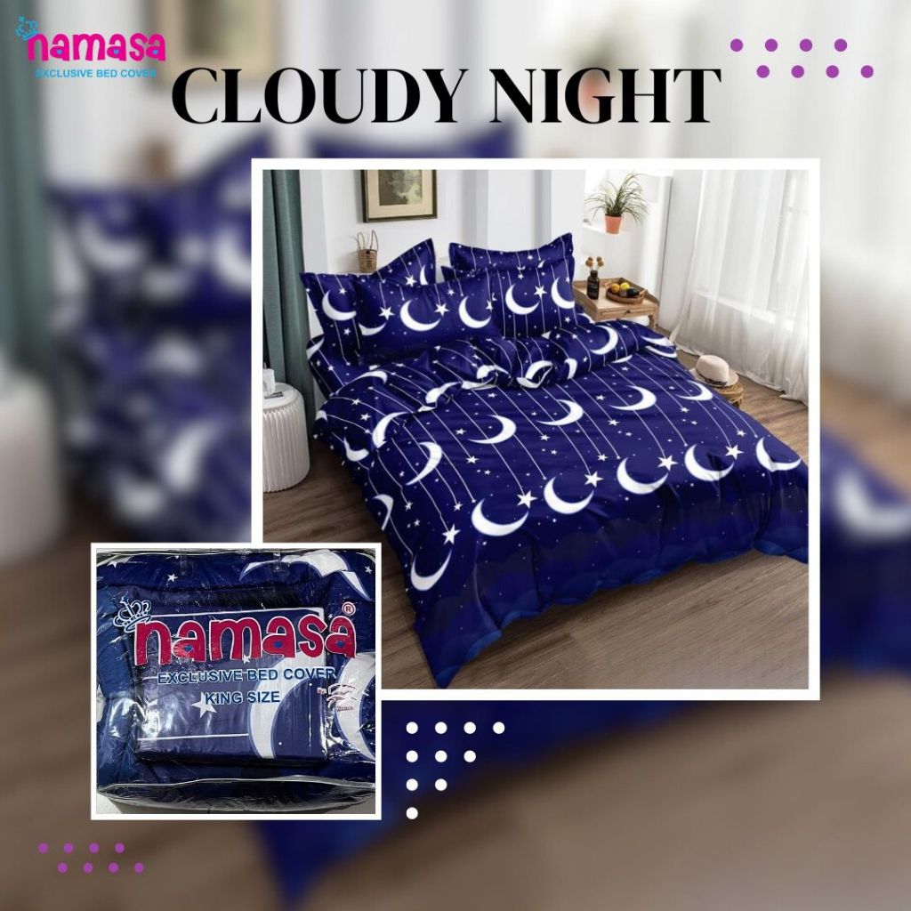 Jual NAMASA bedcover set 180x200 bahan lembut adem tidak luntur ...