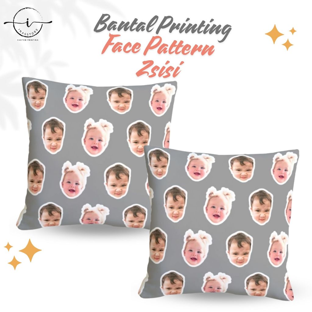 Jual BANTAL FACE PATTERN 2SISI / BANTAL FOTO WAJAH / BANTAL CUSTOM ...