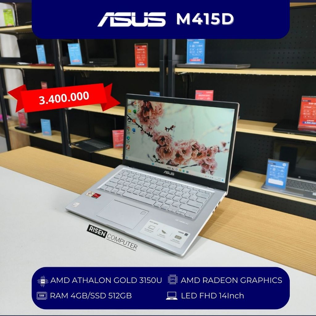 Jual LAPTOP ASUS M415D AMD ATHLON GOLD 3150U FHD 14inch RAM 4GB SSD ...