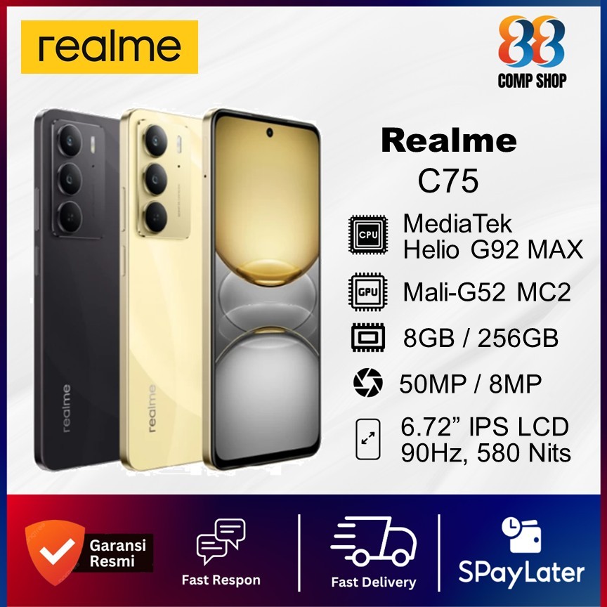 Jual realme C75 8GB+16GB*|128 GB | IP66/68/69 Dust & Water Resistance| Military Grade Shock ...
