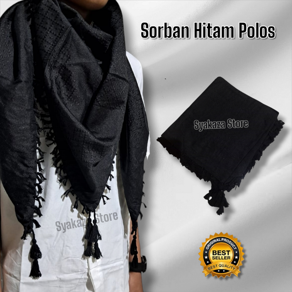 Jual Sorban Pria Hitam Polos Motif Ronce Tebal Premium | Shopee Indonesia