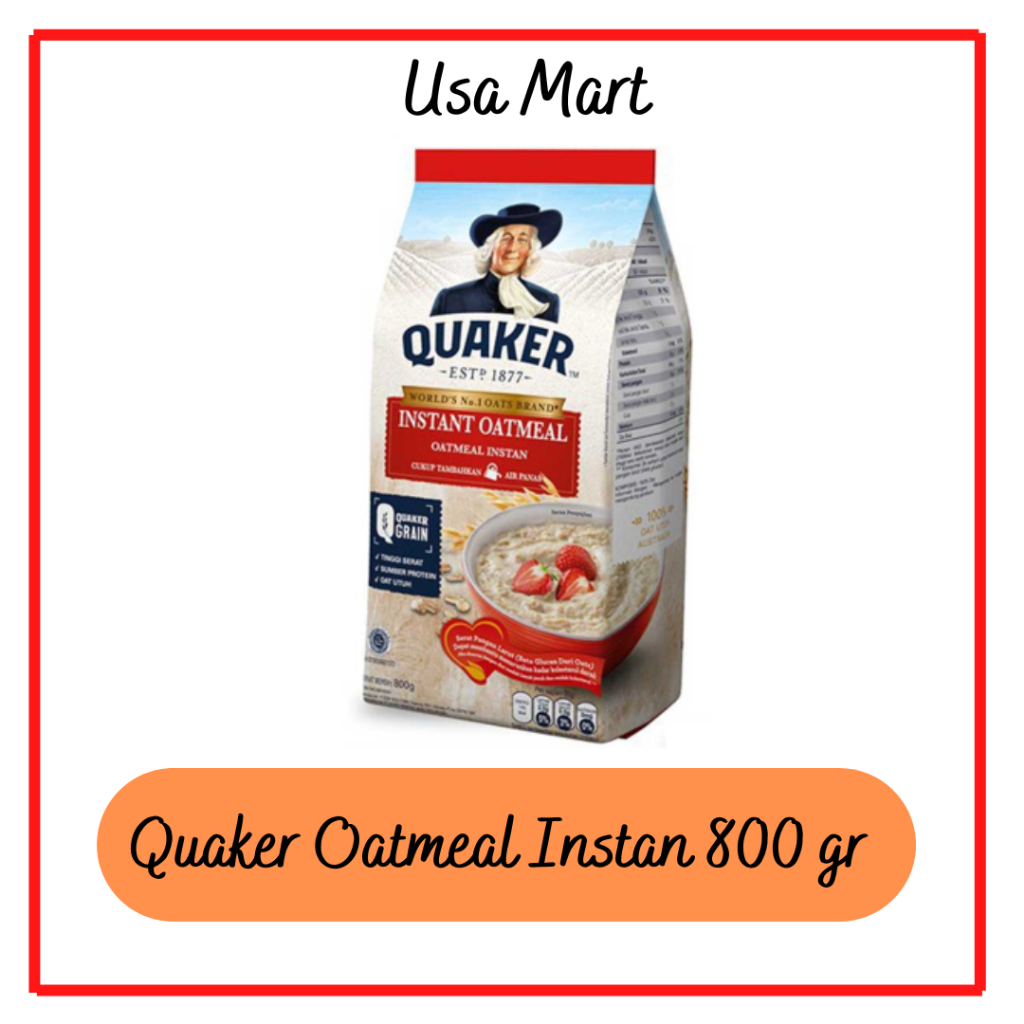 Jual QUAKER INSTANT OATMEAL 800 gram / Quaker Instant Oatmeal Cereal ...