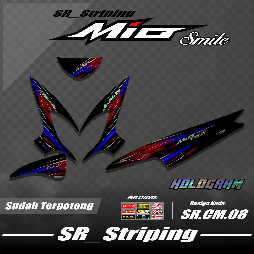 Jual Sticker Variasi MIO SMILE / MIO SMILE ( Hologram ) Stiker Variasi ...