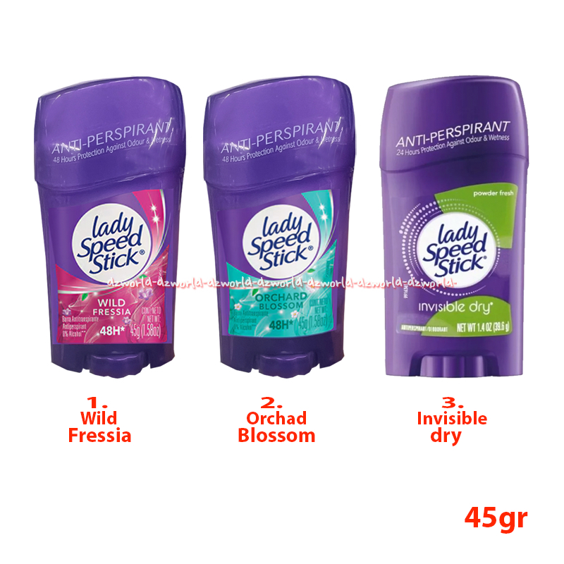Jual Lady Speed Stick 45gr Orchard Blossom Wild Freesia Invisible Dry ...