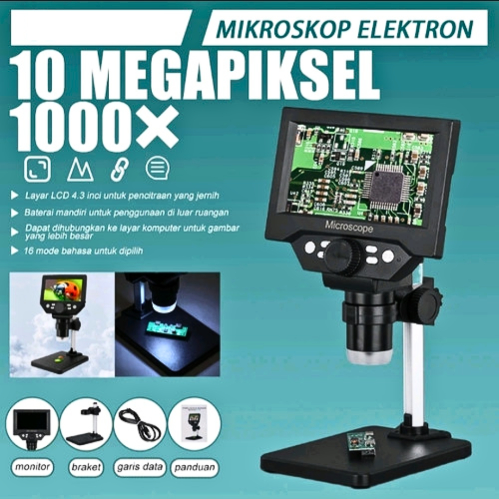 Jual MALL Taffware Mikroskop Digital service hp usb 10 MP Pembesaran ...