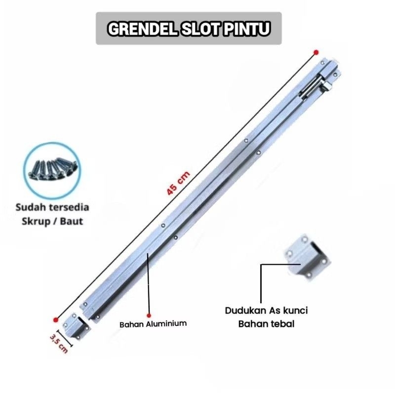 Jual Grendel slot pintu size 2 s/d 18 inch slot kunci pintu atas ...