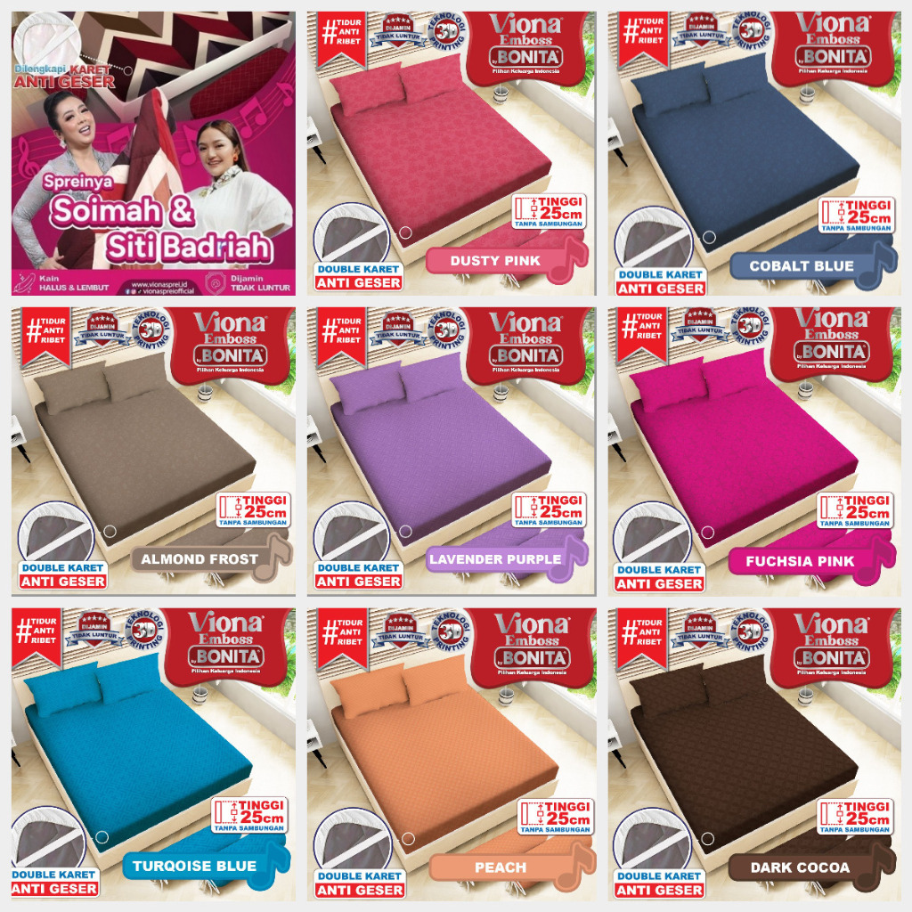 Jual Viona By Bonita Sprei POLOS EMBOSS Uk. 180 x 200 ( KING ) & Uk ...