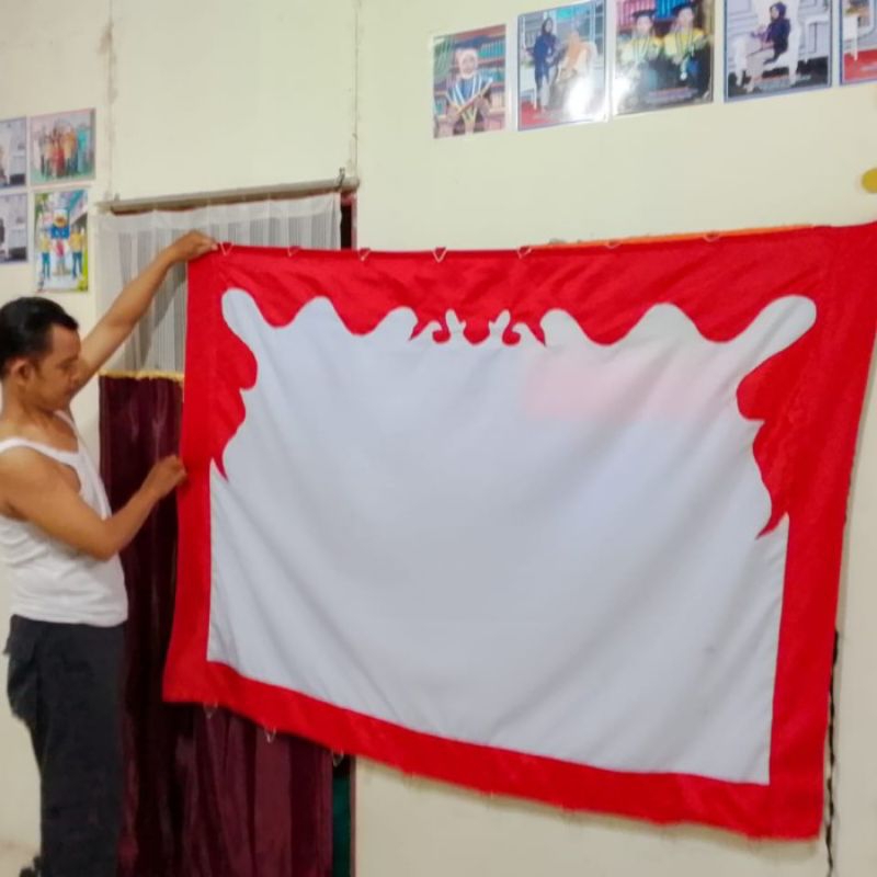 Jual Kelir wayang kulit warna merah ukuran 150 CM | Shopee Indonesia