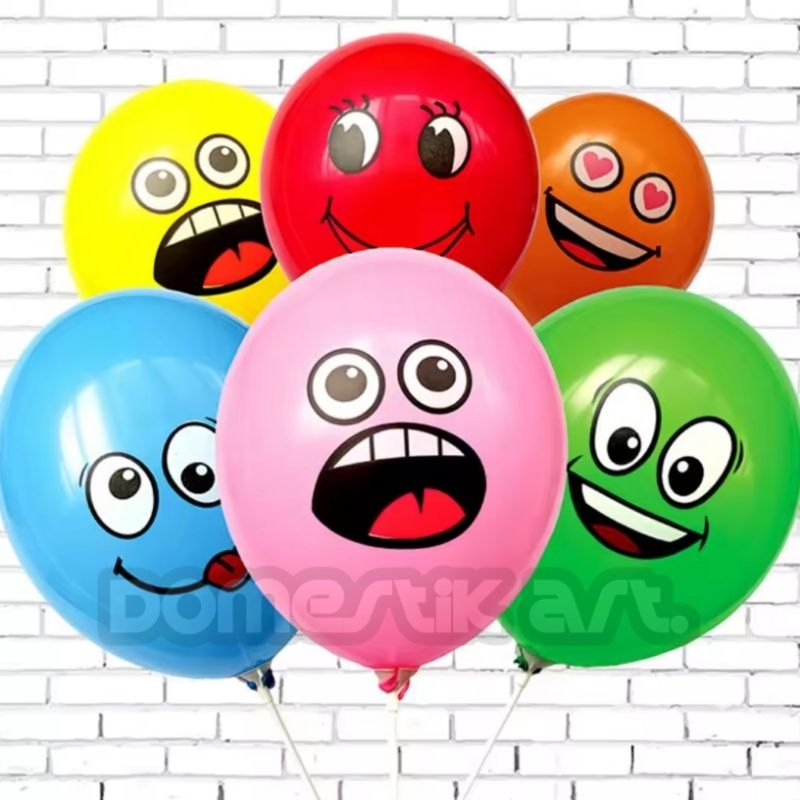 Jual BALON LATEX EMOJI MIX ISI 100/ Balon Emoji Warna Warni 12 inch ...