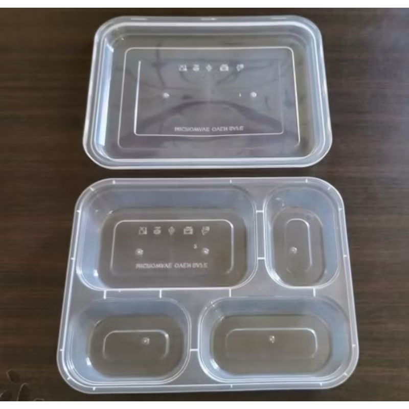 Jual Thinwall bento sekat 4 bahan tebal isi 25pcs | Shopee Indonesia