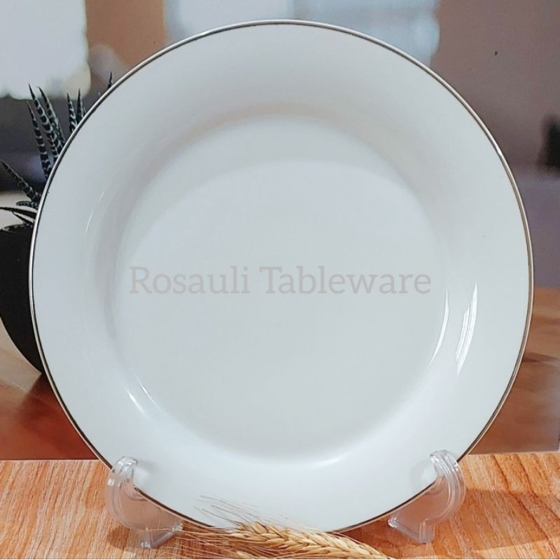 Jual 6 Pcs Piring Makan Ceper 10 Inch | Gold Line | Tebal | Best ...