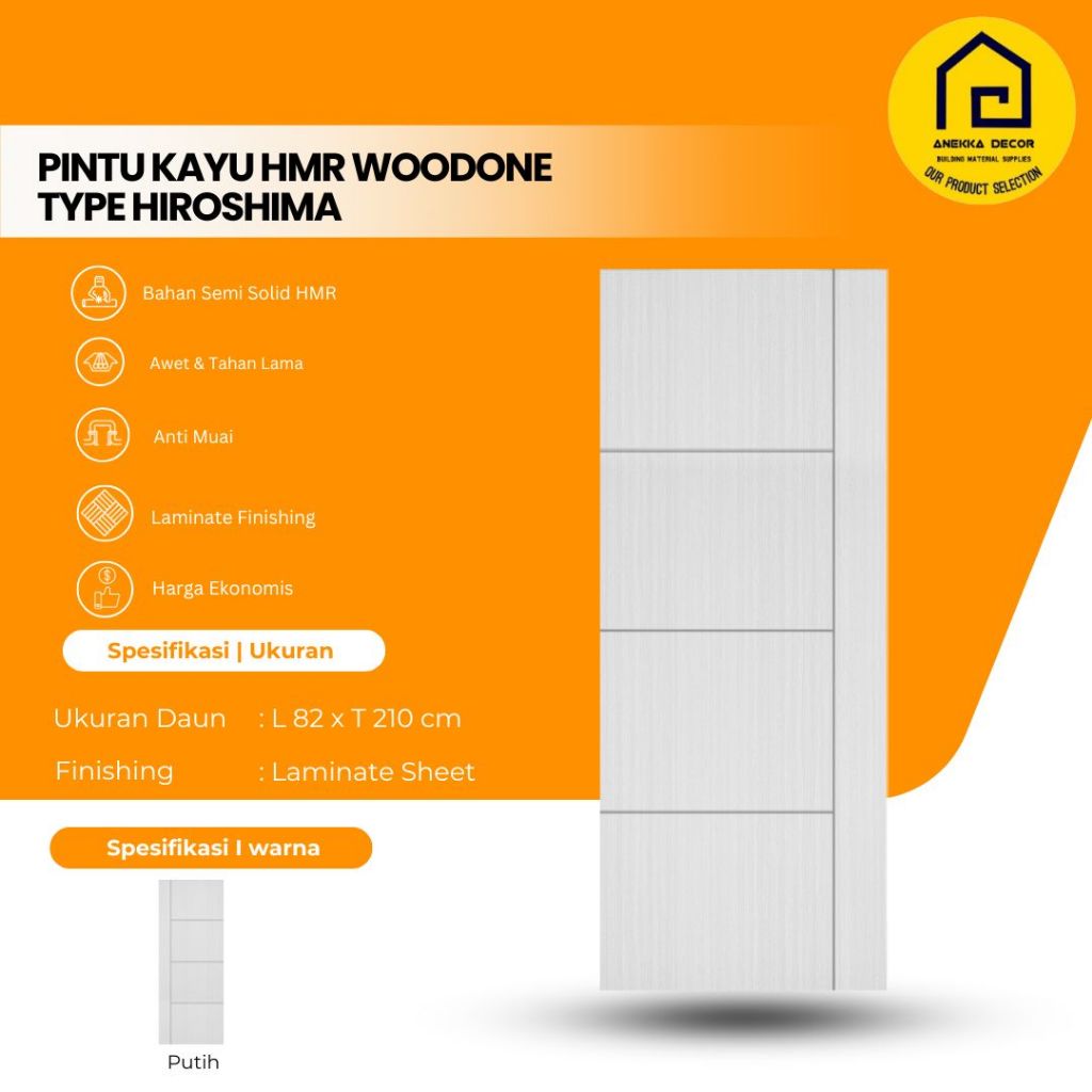 Jual WOODONE Daun pintu kayu Engineering HMR type HIROSHIMA ukuran 82 x ...