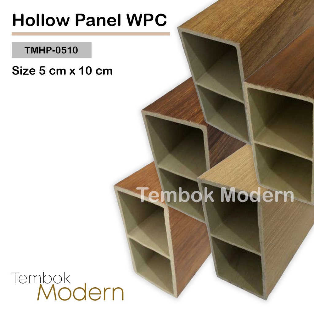 Jual Hollow Panel WPC PVC 5 x 10 CM Kisi-Kisi Kotak Pembatas Dinding Indoor PANJANG 290 CM ...
