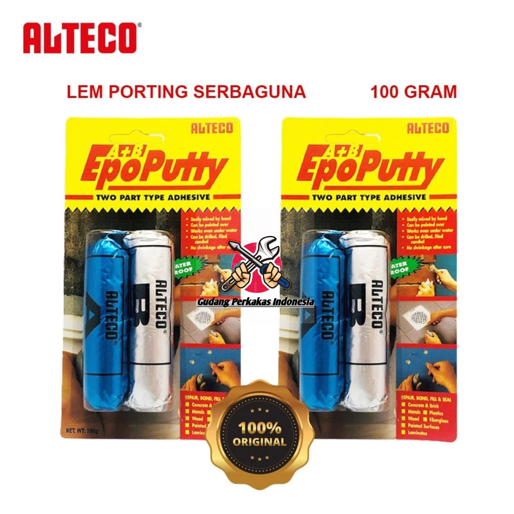 Jual Lem Epo Putty Alteco 100 gr / Epo Putty / Lem Porting 100 gram ORIGINAL | Shopee Indonesia