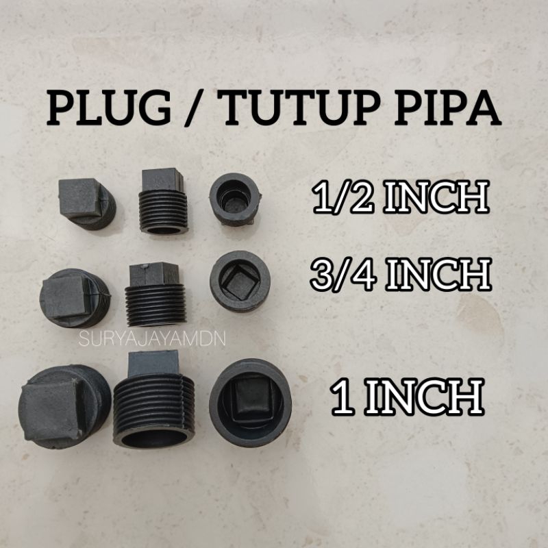 Jual PLUG DOP PVC DRAT LUAR 1/2 INCH; 3/4 INCH DAN 1 INCH TUTUP PIPA ...