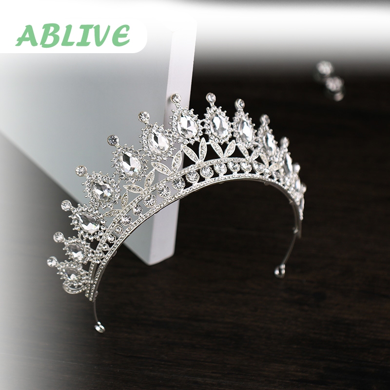 Jual Mahkota Wedding Kristal Rhinestone Crown Wedding Crown Bride Tiara ...