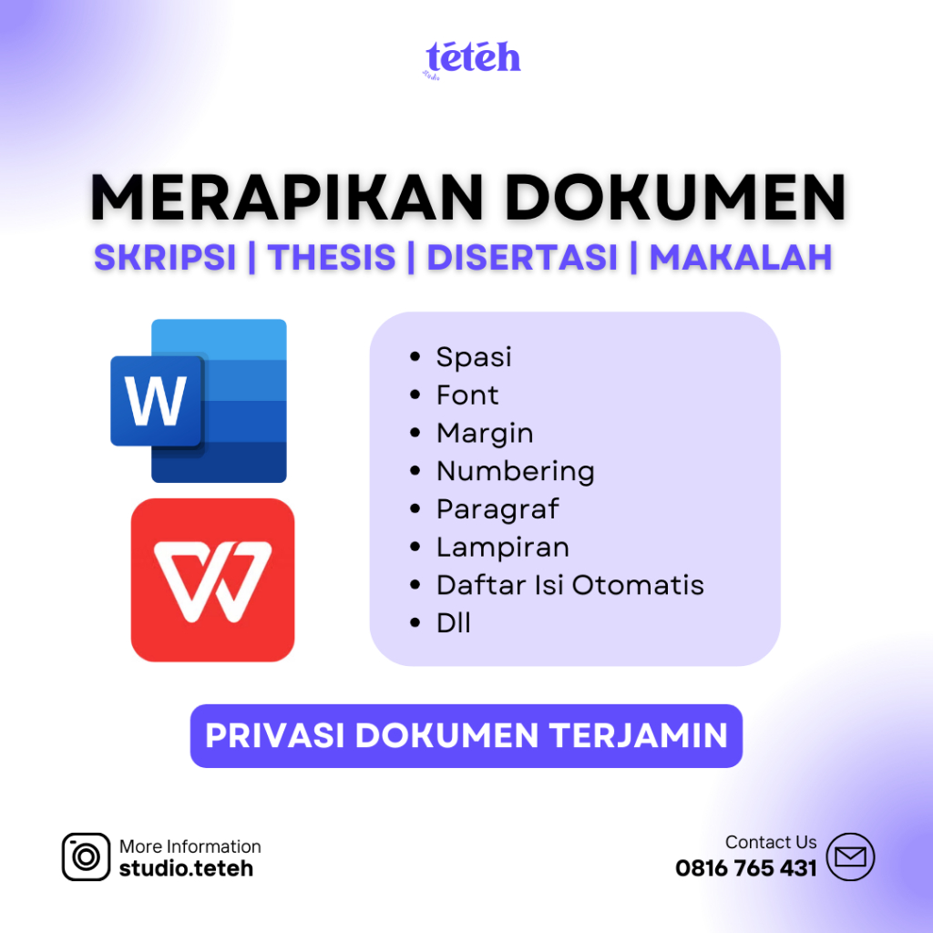 Jual Jual Merapikan Dokumen File Skripsi, Thesis, Disertasi, Daftar isi ...