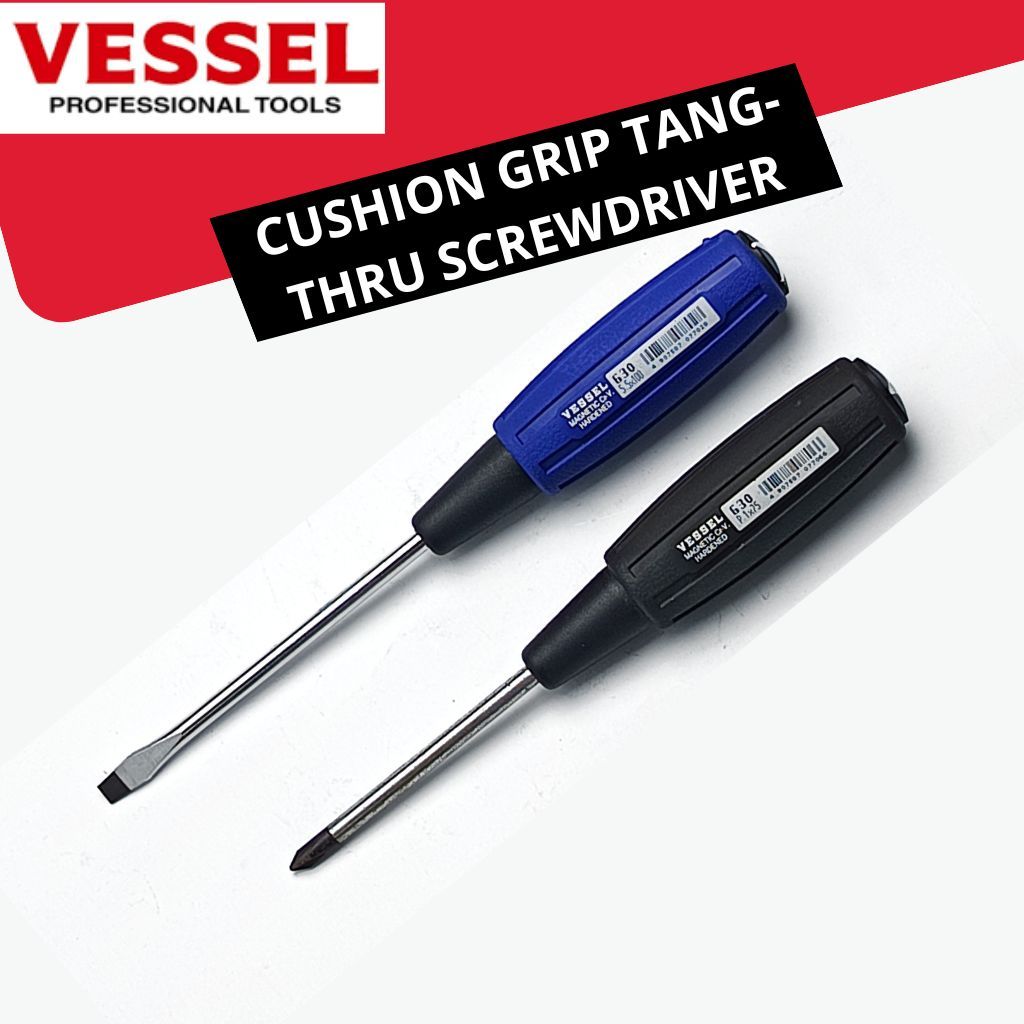 Jual Vessel Obeng Ketok Tipe 630 Cushion Grip Tang-Thru Screwdriver ...