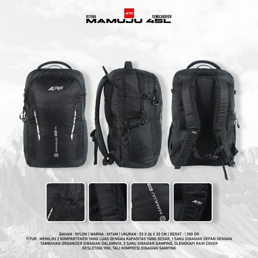 Jual Tas Ransel Semi Carrier Mamuju 45 Liter Arei Outdoorgear | Shopee Indonesia