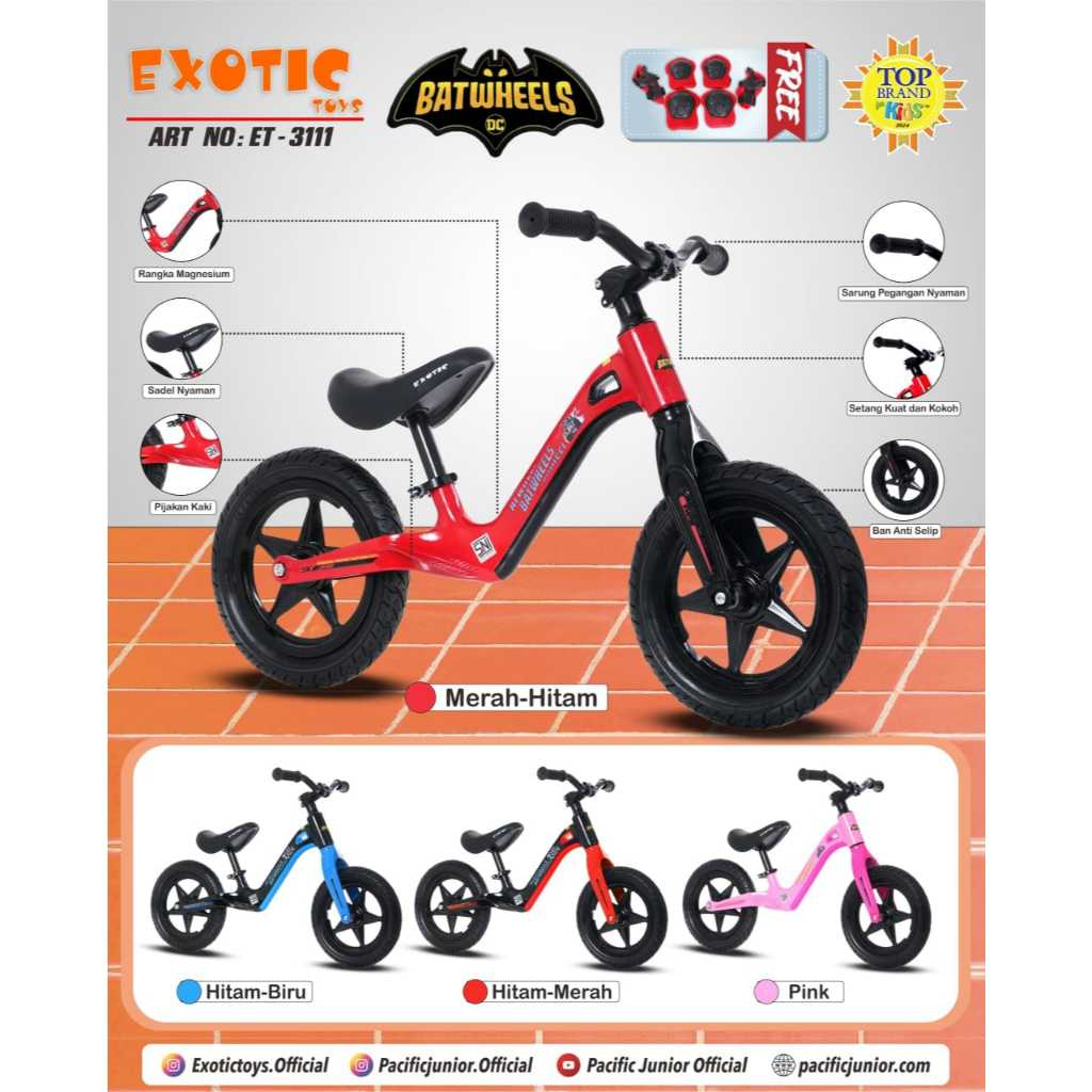 Jual ELEMENT SEPEDA BALANCE BIKE PUSH BIKE FRAME BESI BAN POMPA ...