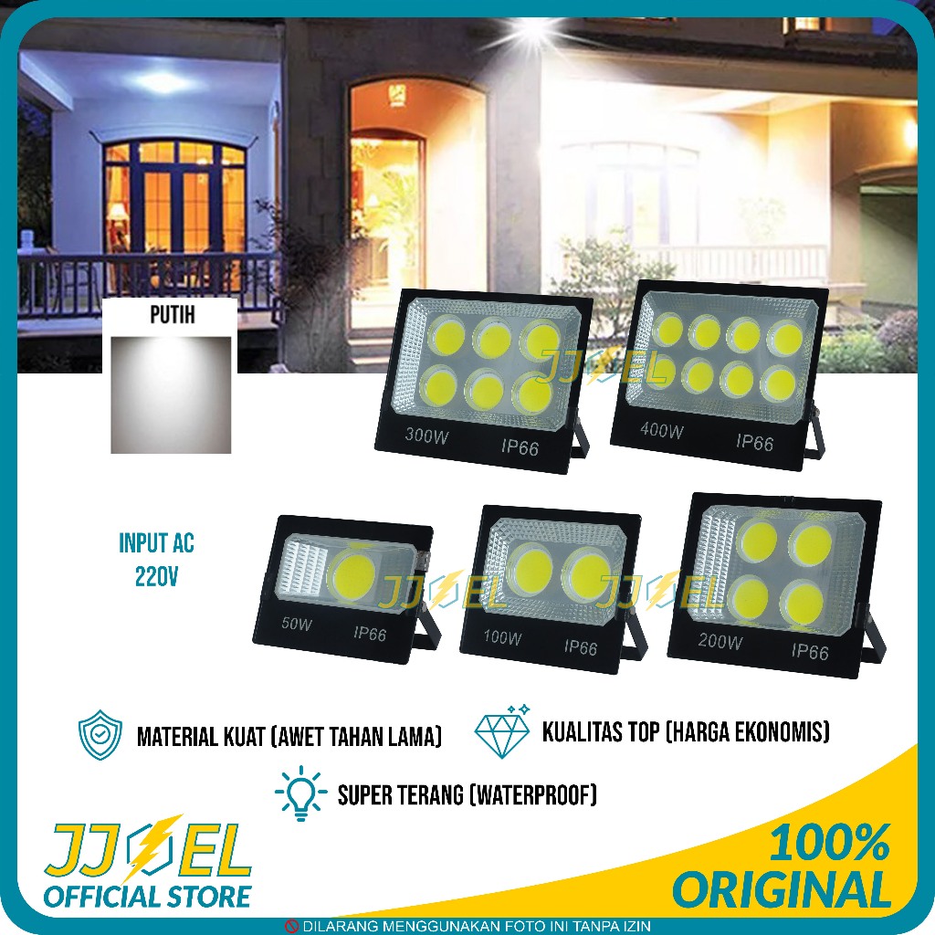 Jual Lampu Sorot LED COB 50W 100W 200W 300W 500W Hemat Energi Cahaya Terang Lampu Tembak Outdoor ...