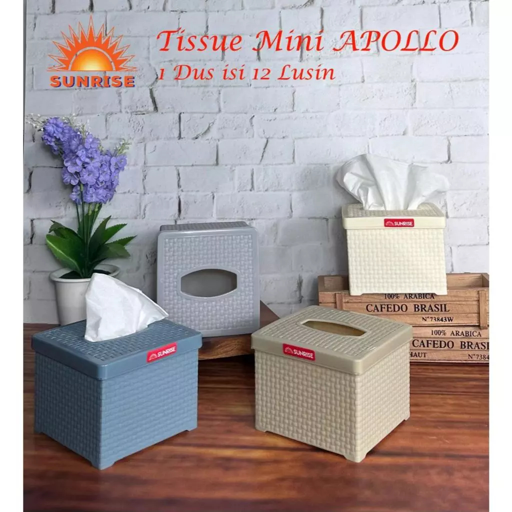 Jual APOLLO TEMPAT TISSUE PLASTIK MODEL ROTAN BOX KOTAK TISU PLASTIK ...