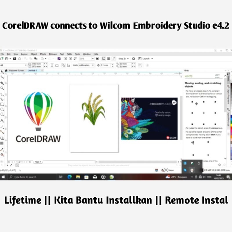 Jual CorelDRAW connects to Wilcom Embroidery Studio e4.2 | Shopee Indonesia