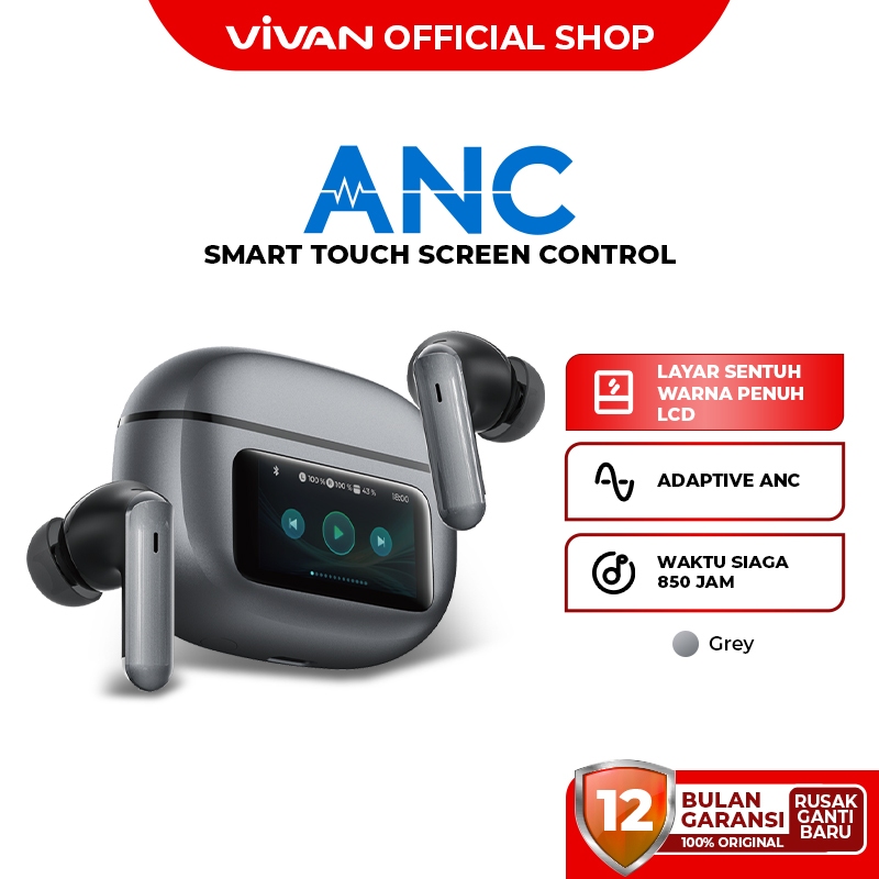 Jual [NEW] VIVAN Touch Screen TWS Adaptive ANC ENC Bass Up Technology ...