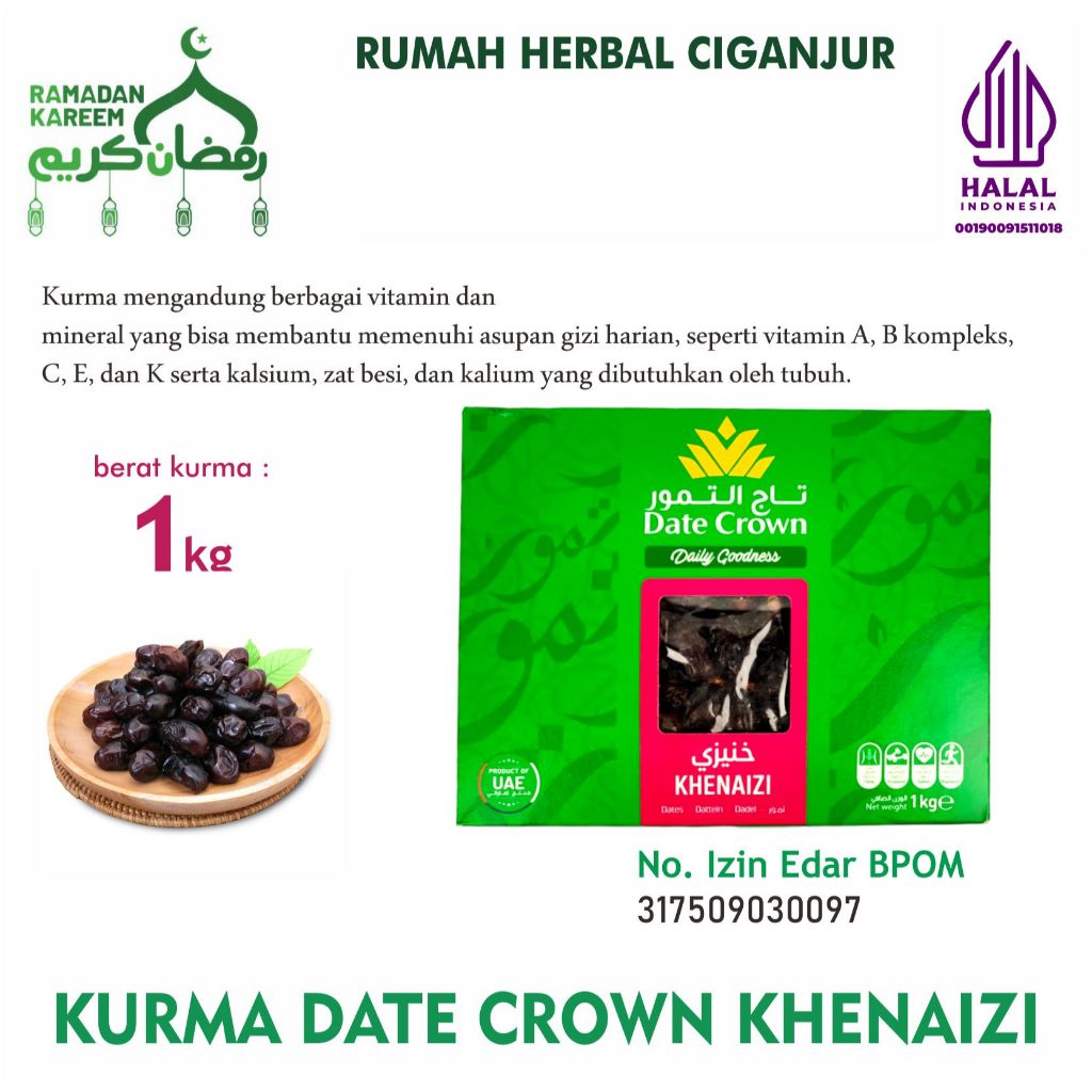 Jual Stok Terbaru Kurma Date Crown Khenaizi Premium Emirates Dates 1 kg ...