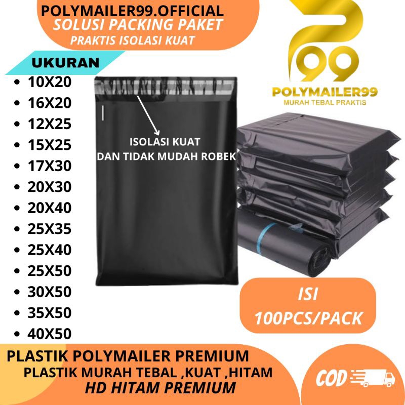 Jual POLYMAILER99 PLASTIK PACKING ONLINE HD HITAM TEBAL& PREMIUM ISI ...