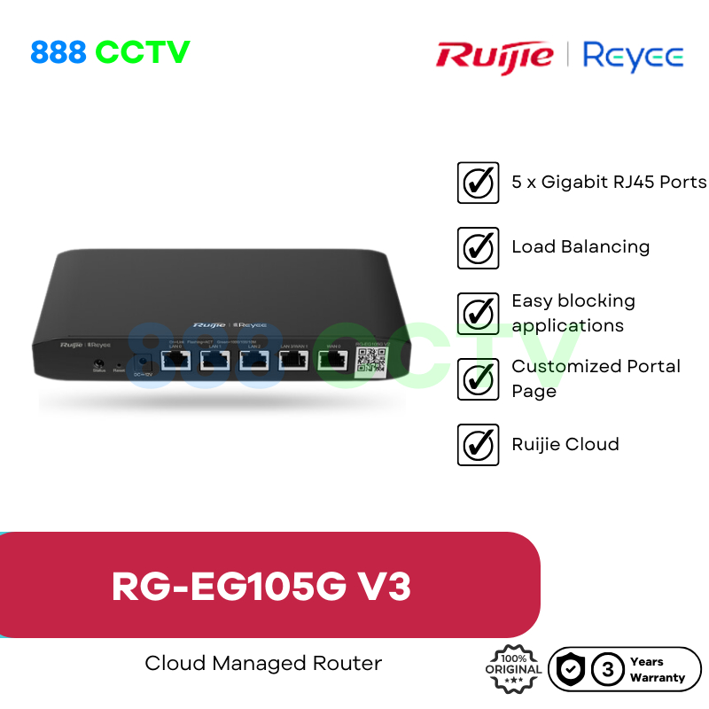 Jual Ruijie Reyee RG-EG105G V3 5-Port Cloud Managed Router | Shopee Indonesia