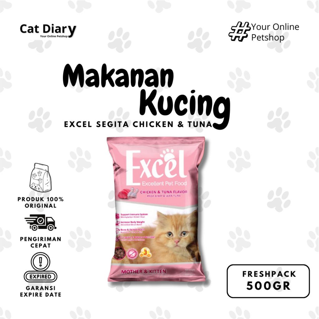 Jual Excel Cat Kitten Chicken Tuna 500 gr | Shopee Indonesia
