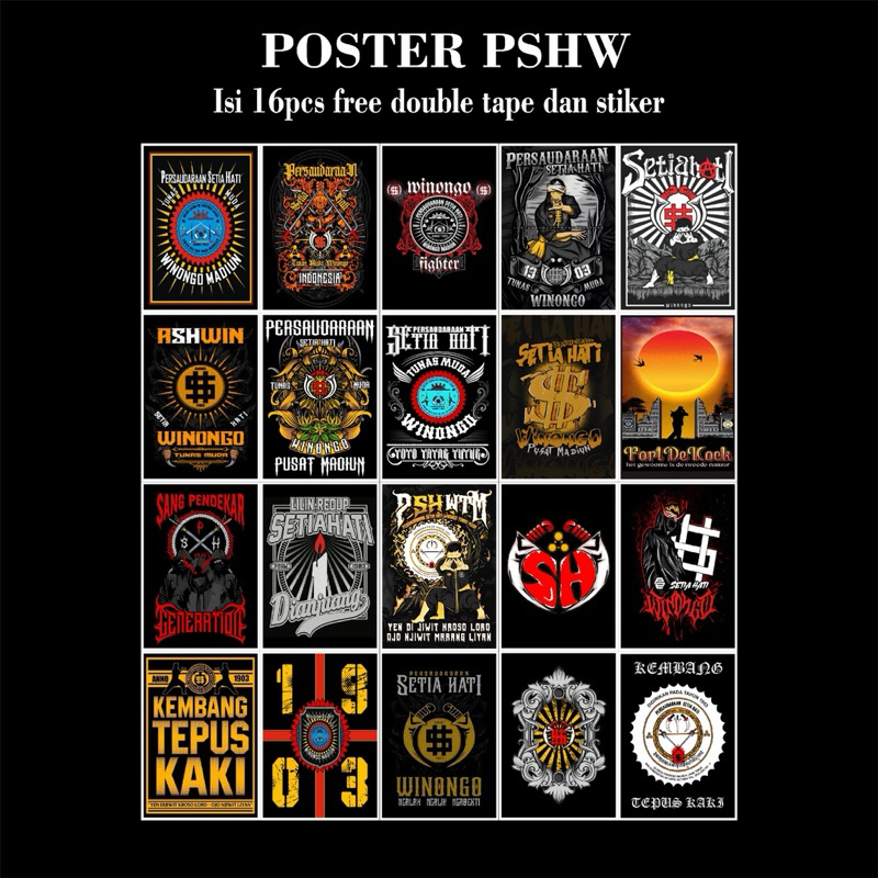 Jual Poster Sh Winongo isi 20pcs| Poster paket PSHW,Free solusi bolak ...