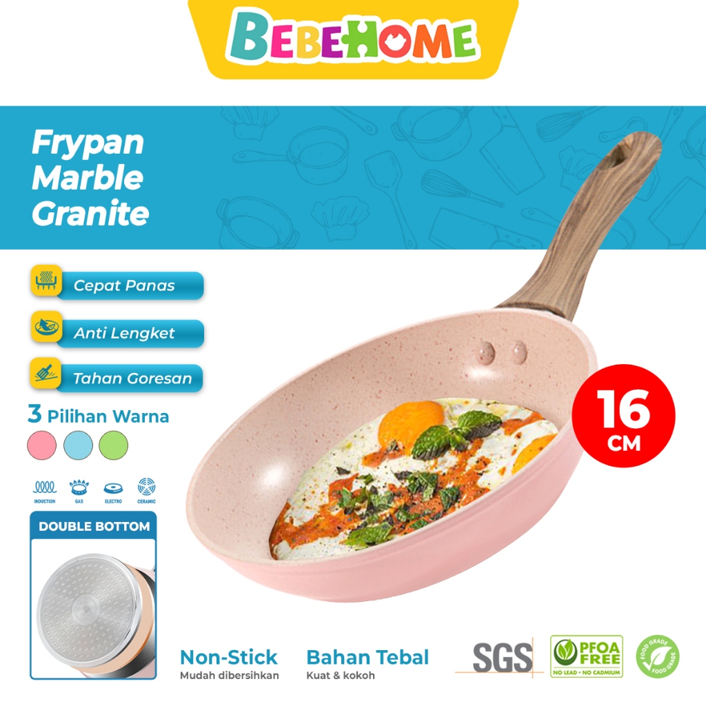 Jual BEBEHOME X Tifale Lumi Frypan Penggorengan Granite Fry Pan Teflon Anti Lengket Marble ...
