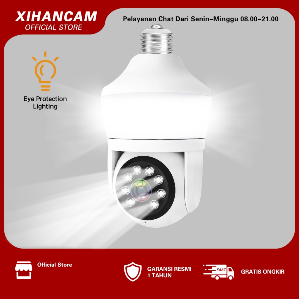 Jual XIHANCAM CCTV Lampu 5MP Smart CCTV Bohlam LED 360 derajat PTZ IP ...