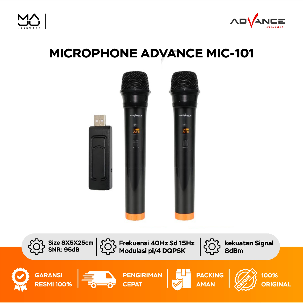 Jual Advance Mic Professional Wireless Microphone Single MIC-101 ...