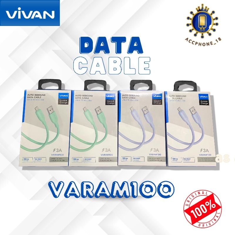 Jual VIVAN VARAM100 AUTO REBOUND DATA CABLE USB-A To Mikro Quick Charge ...
