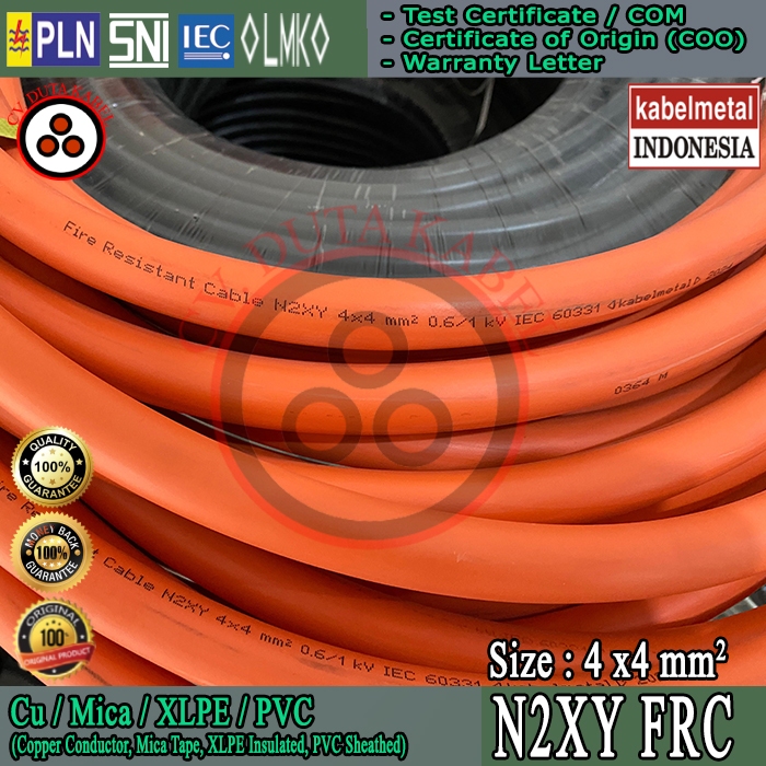 Jual Kabel N2XY FRC 4x4 mm2 KABEL METAL /4x4 mm/4 x 4 mm2/4 x 4 mm ...