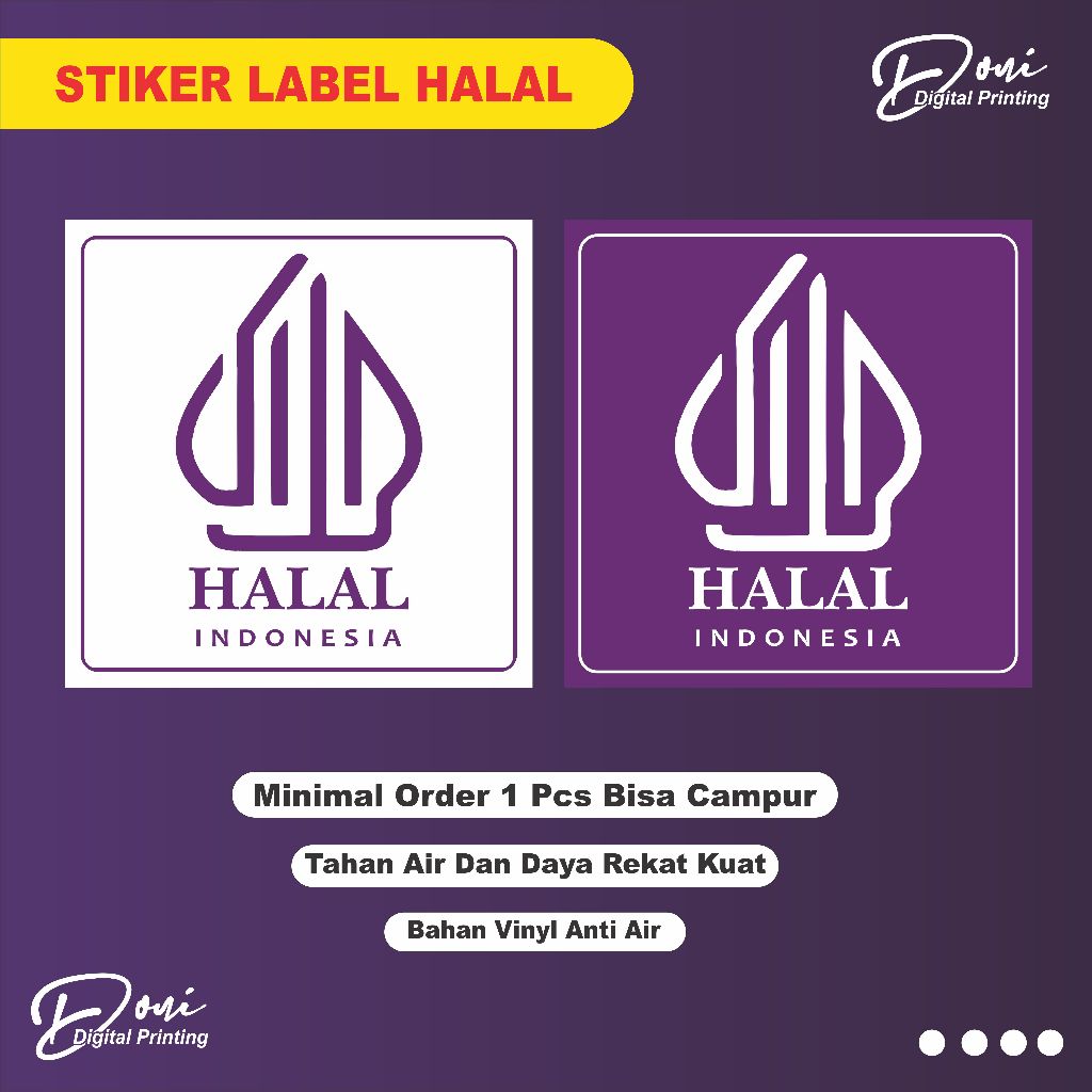 Jual Stiker Logo Halal / Stiker Makanan Halal / Stiker Minuman Halal ...