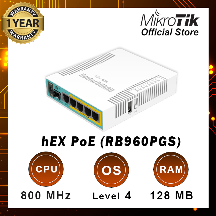 Jual MikroTik Router Board hEX PoE (RB960-PGS) 1 unit | Shopee Indonesia