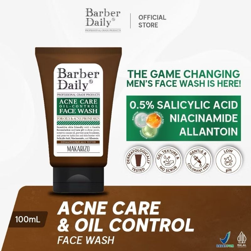Jual Barber Daily Face Wash Bright Radiance & Acne Care Oil Control ...