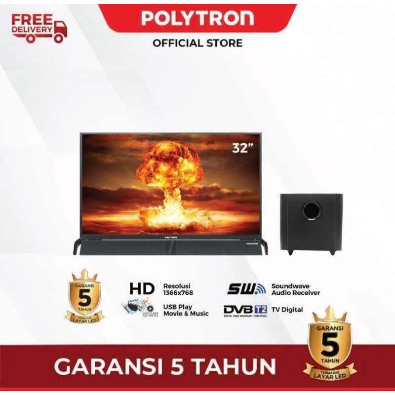 Jual Polytron Led TV 32inch PLD32BV1558 Soundbar Subwoofer Digital TV Garansi 5tahun | Shopee ...