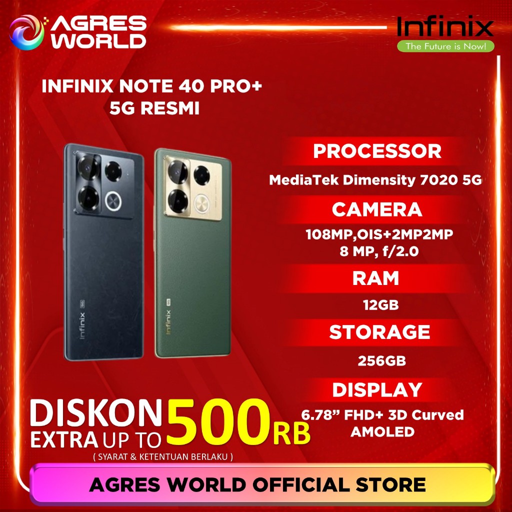 Jual Infinix Note 40 Pro+ 5G 12/256GB - Up to 24GB RAM - Dimensity 7020 ...