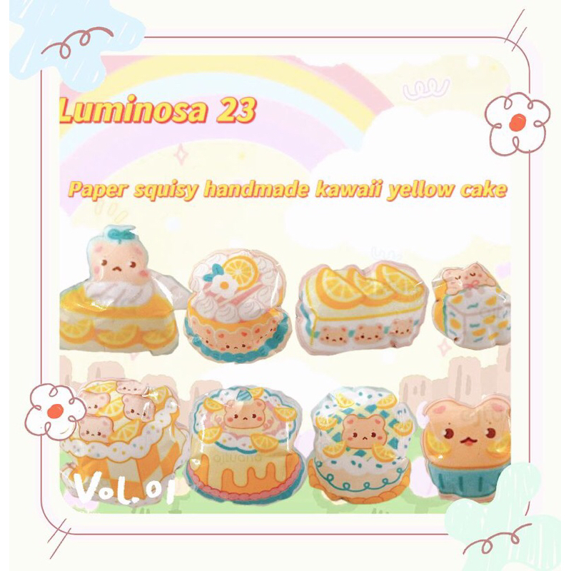 Jual Paper Squishy handmade kawaii yellow cake | Shopee Indonesia