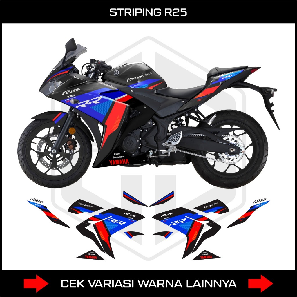 Jual STIKER STRIPING YAMAHA R25 OLD / STICKER VARIASI DECAL MOTOR R25 ...