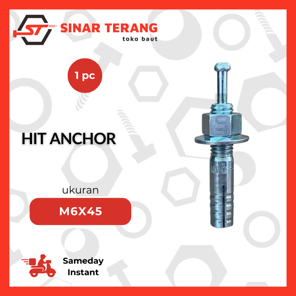 Jual HIT Anchor M6x45 SANKO - High Anchor Dynabolt ketok 6x45 (4.5cm) | Shopee Indonesia