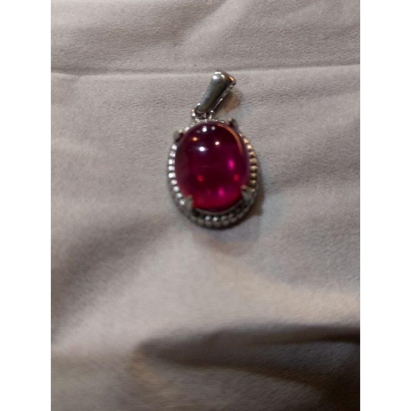 Jual liontin batu Mira siyam Bangkok 12x16 ring titanium | Shopee Indonesia