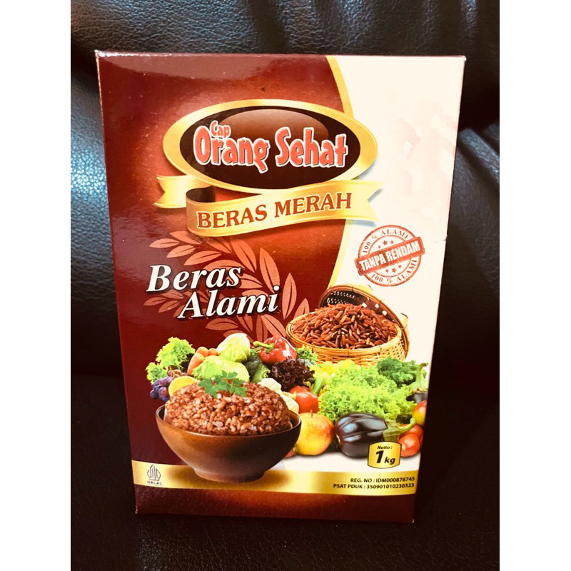 Jual Beras Merah Cap Orang Sehat Beras Merah Alami Kemasan 1kg 1 kg ...