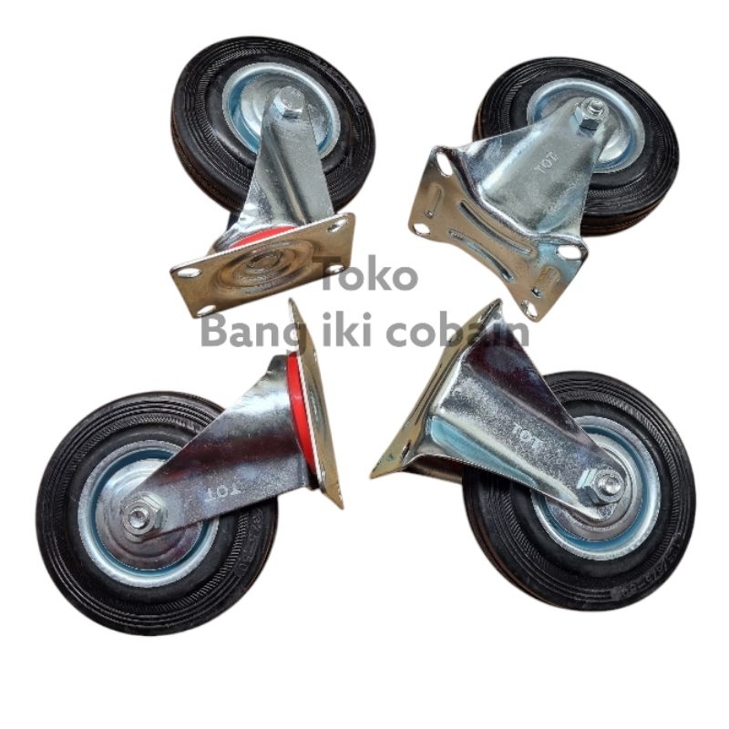 Jual Roda Troli 5 inch Karet Ban Mati Roda Etalase 5 inch Hitam ...