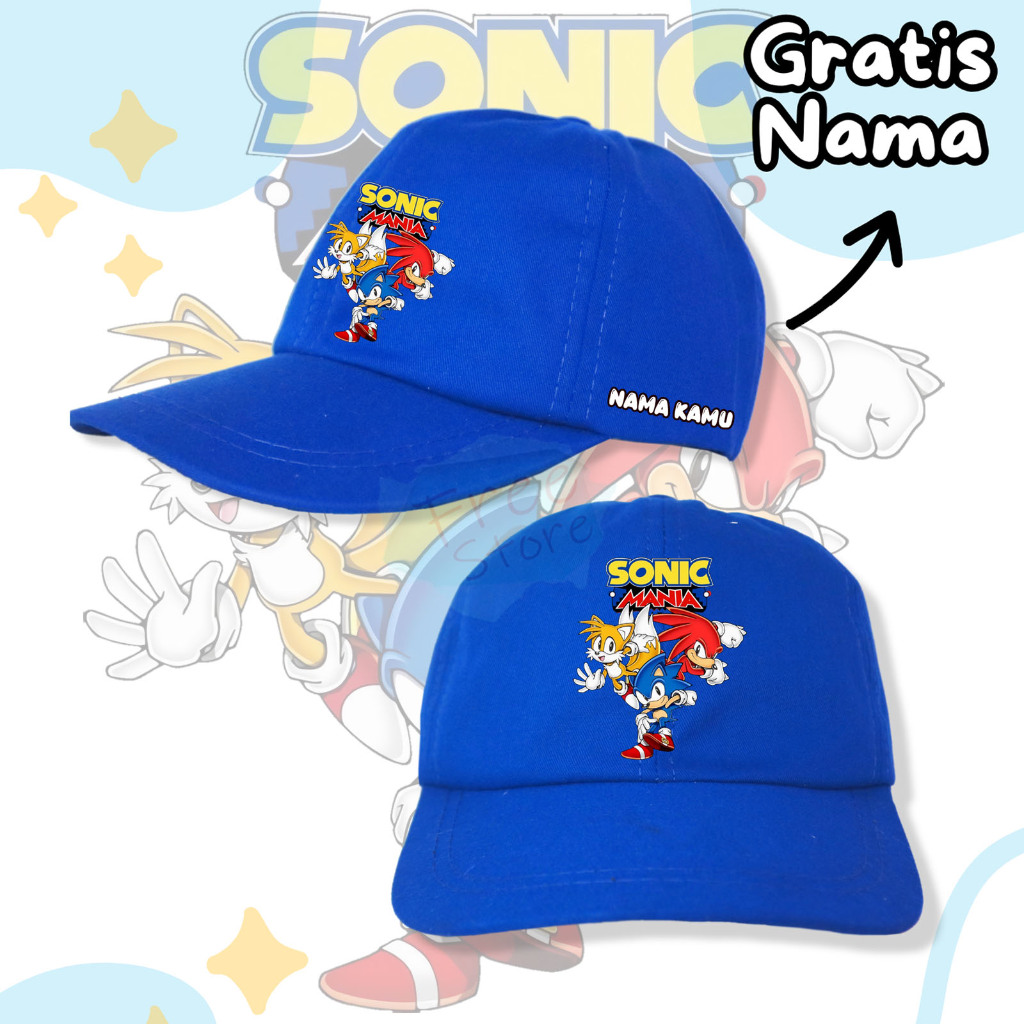 Jual Topi Baseball Anak Sonic The Hedgehog / Topi Anak Animasi Sonic ...